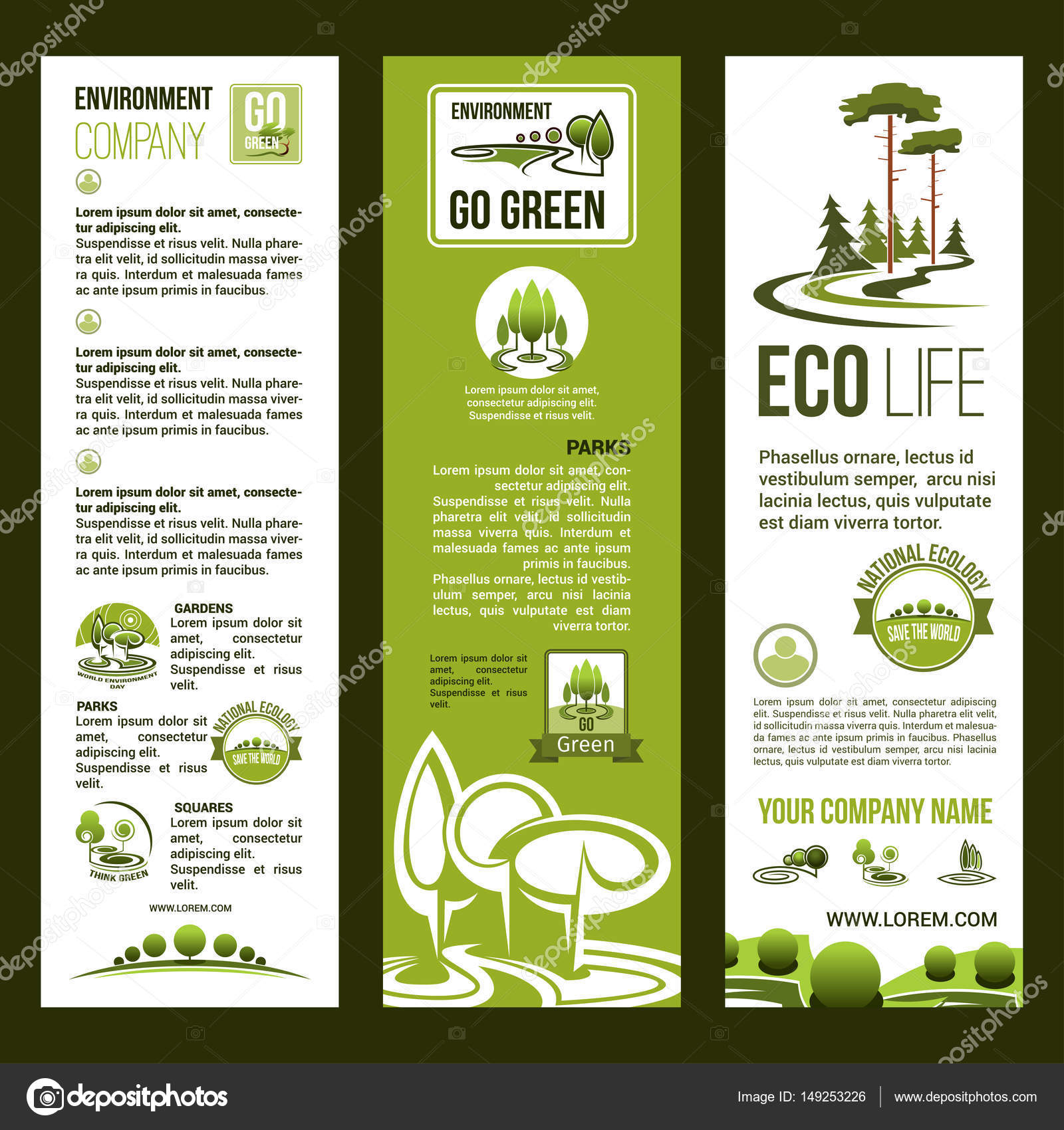 Vector banners for eco nature environment company Stock Vector Image by ...