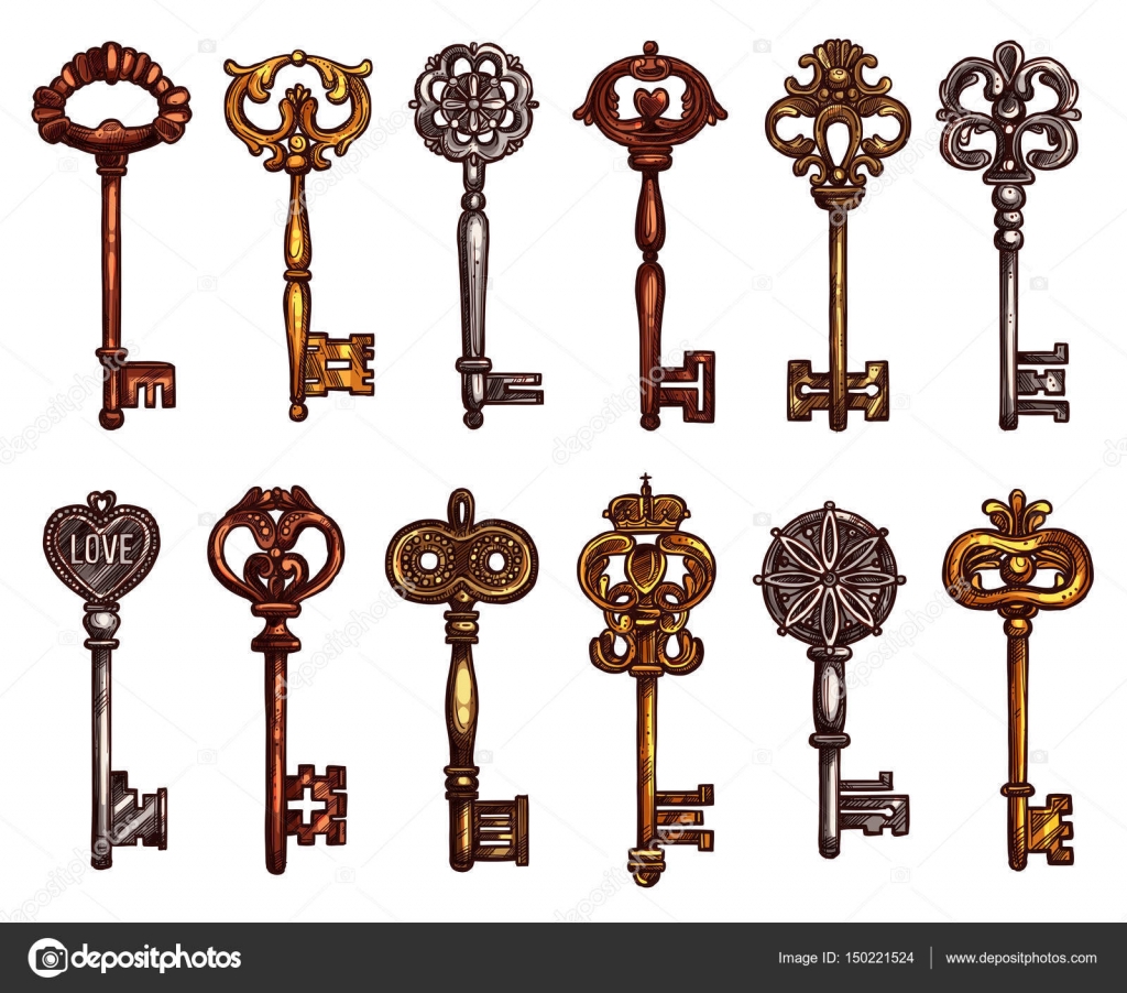 Antique Keys Clip Art