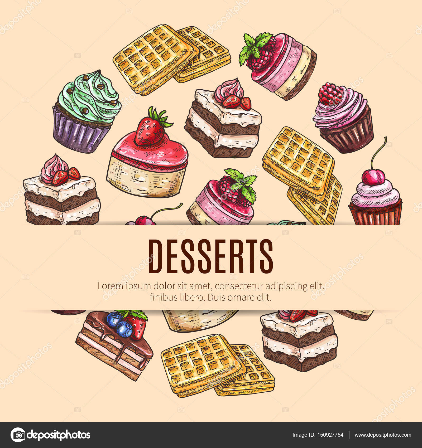 Cake desserts poster for pastry shop design Stock Vector by ©Seamartini ...