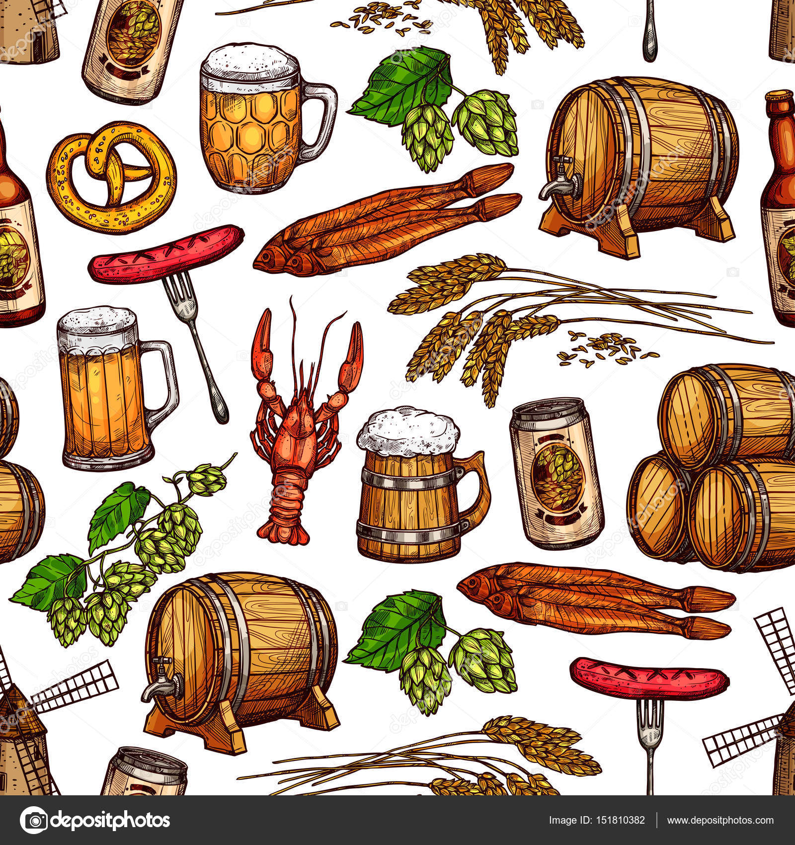 Beer drink seamless pattern background Stock Vector Image by ...