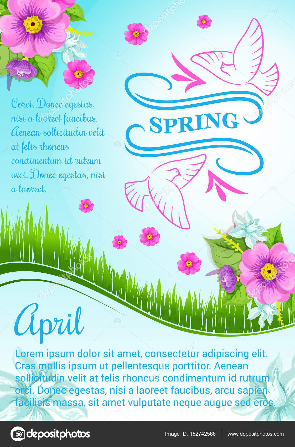 Vector poster for April spring holidays Stock Vector Image by ...