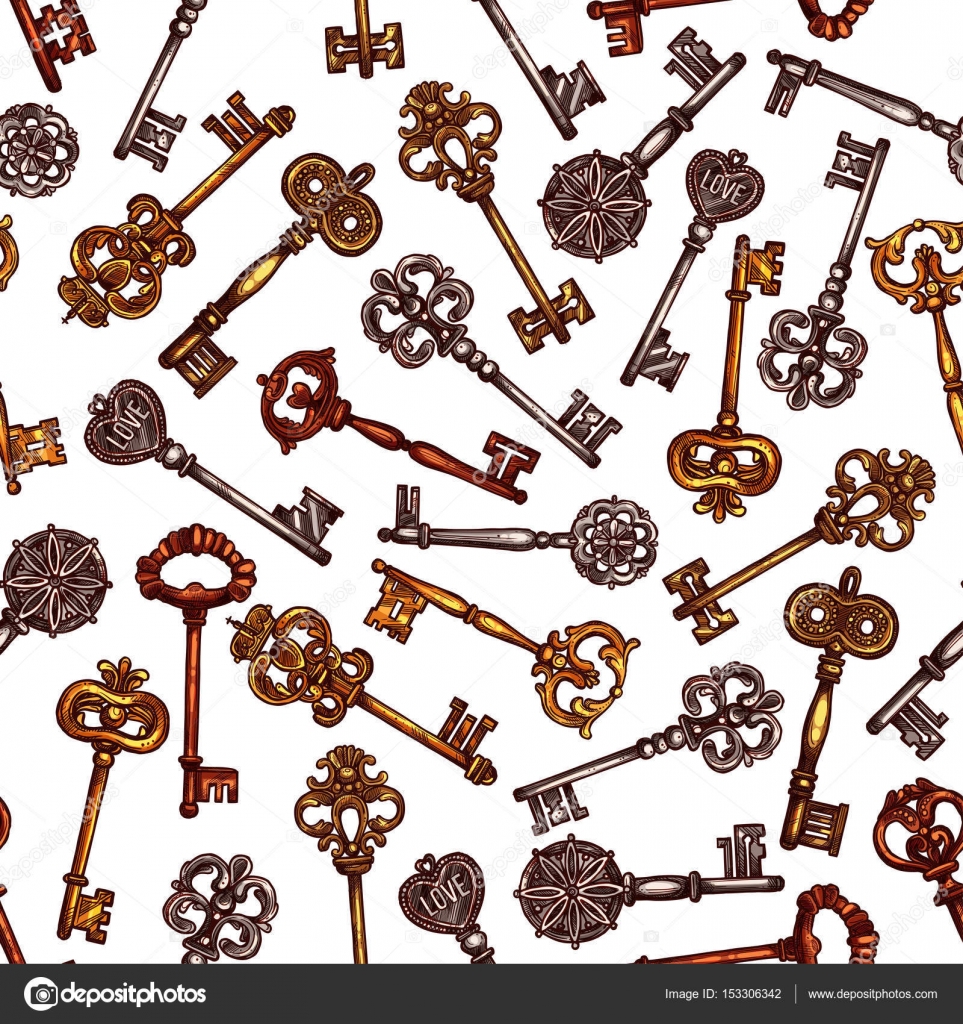 Vintage key seamless pattern background Stock Vector by ©Seamartini 153306342