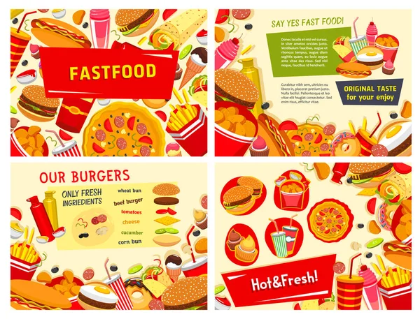 Vector poster menu for fast food restaurant Stock Vector Image by ...