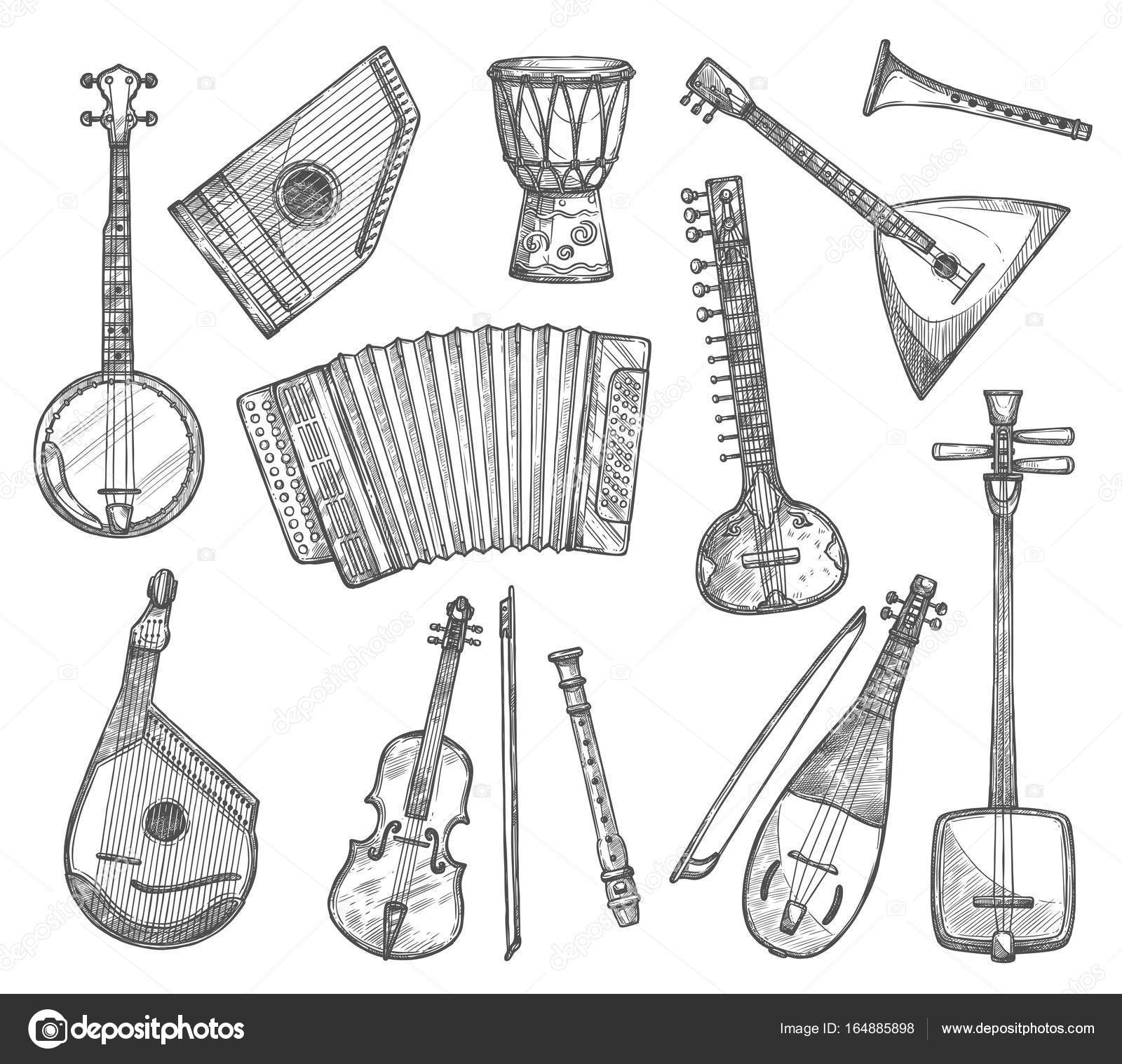 Koto Instrument Drawing