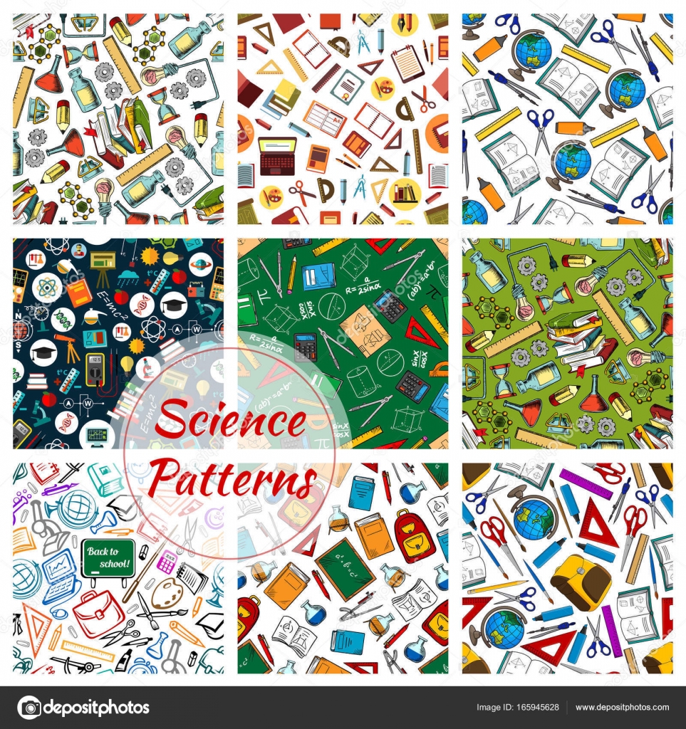 Science, research and education seamless patterns Stock Vector Image by ...