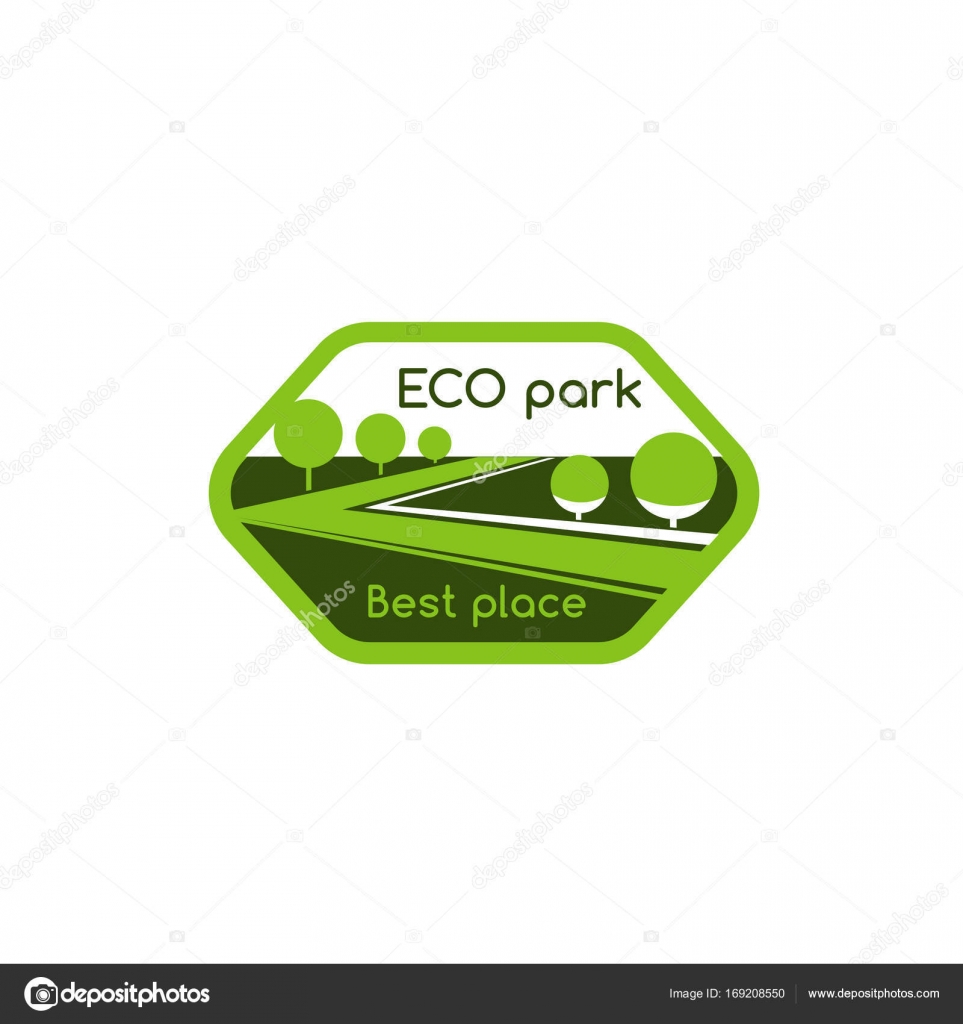 Green trees of eco park village vector icon Stock Vector Image by ...