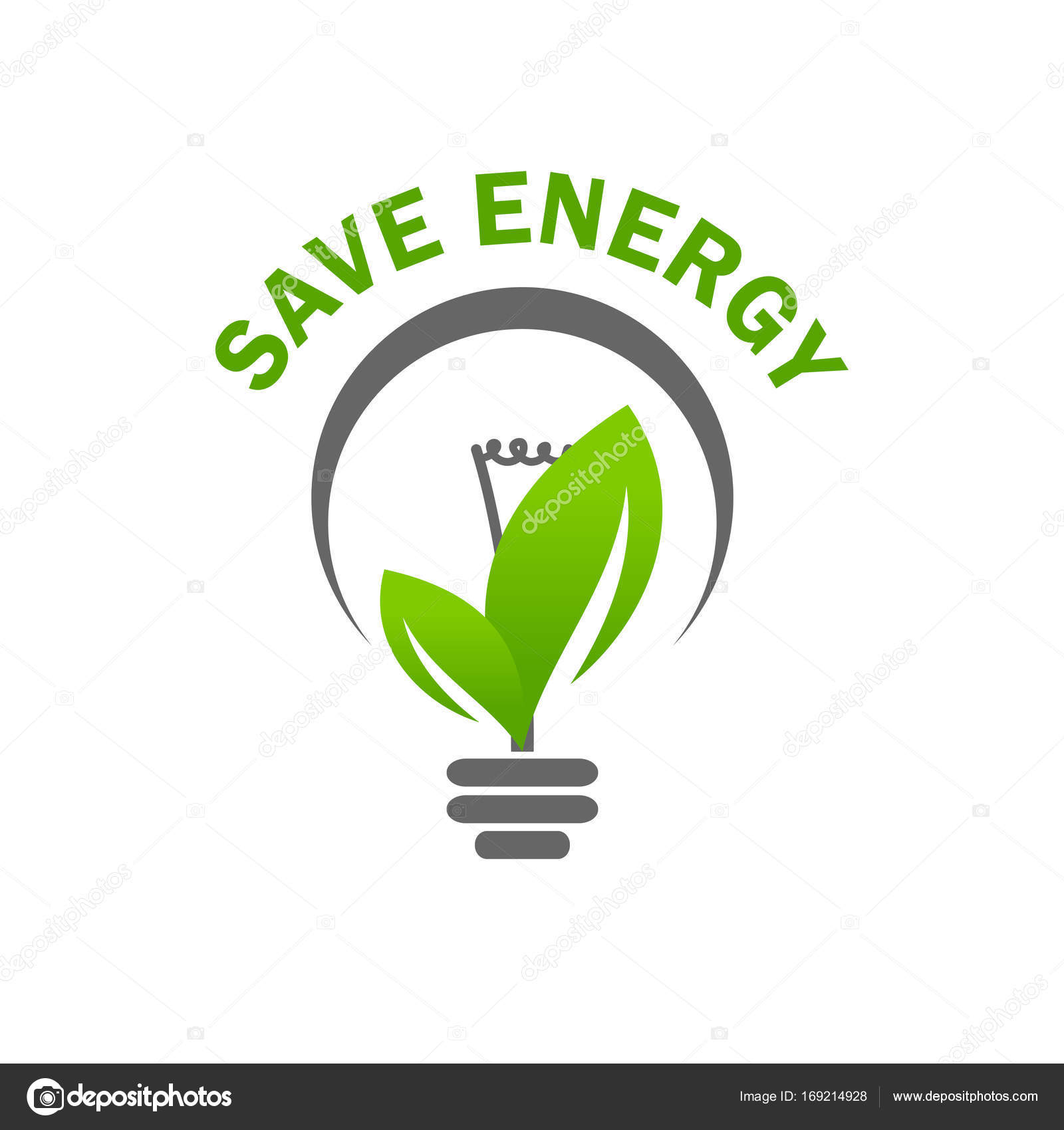 Green leaf light lamp bulb save energy vector icon Stock Vector Image ...