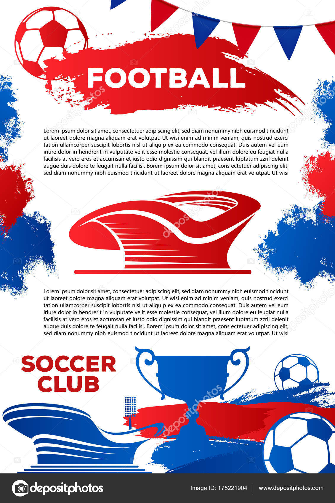 Vector football poster for soccer club Stock Vector by ©Seamartini ...