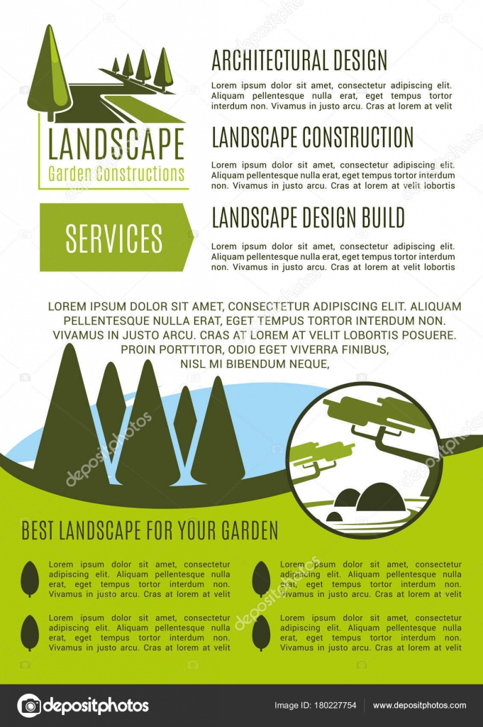 Vector poster for landscape garden design company Stock Vector Image by ...