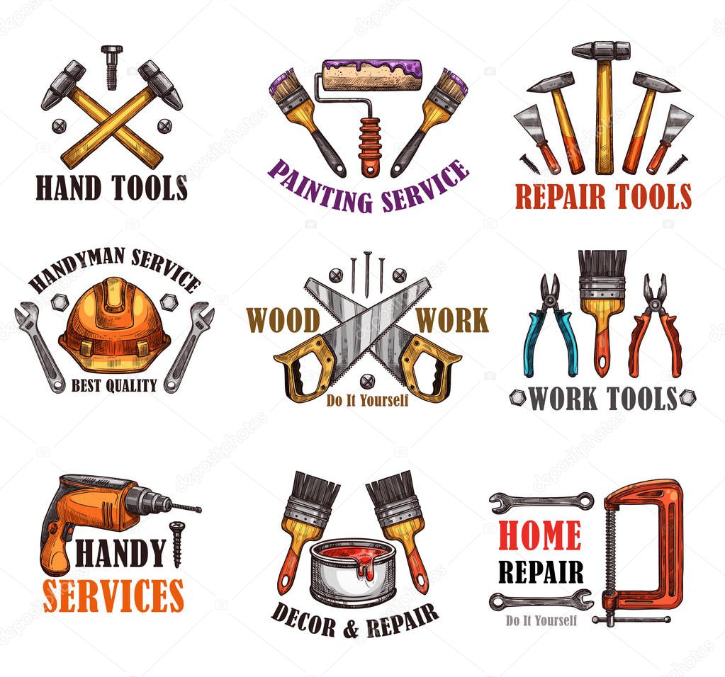 Esbozo de herramienta de reparaci n para el dise o de construcci n del hogar 2024