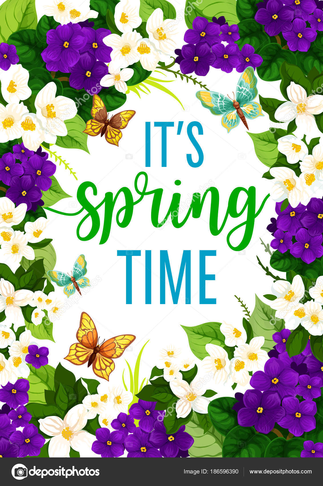 Vector springtime crocuses flowers frame poster Stock Vector by ...