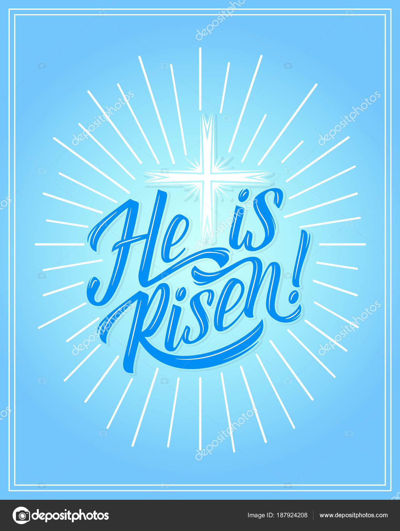 Vector Easter holiday He is Risen greeting card Stock Vector Image by ©Seamartini #187924208