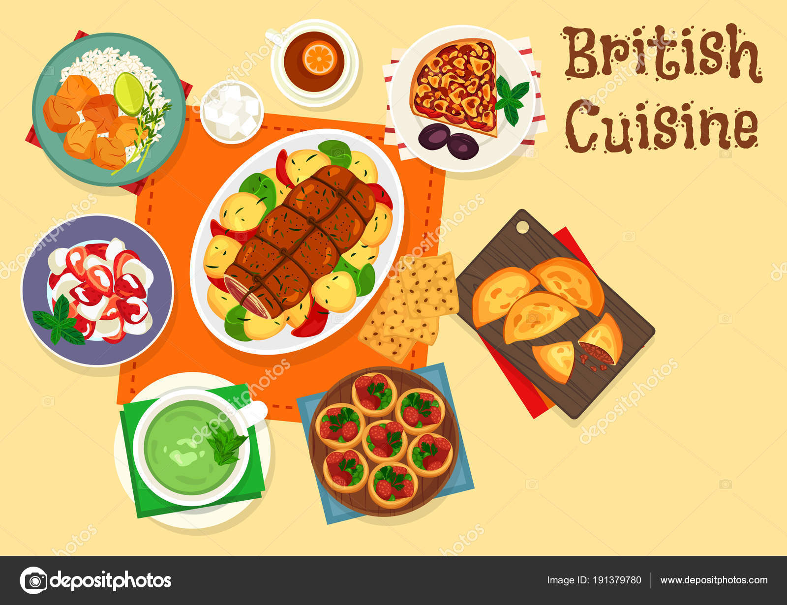 British cuisine traditional meat dishes icon Stock Vector Image by ...
