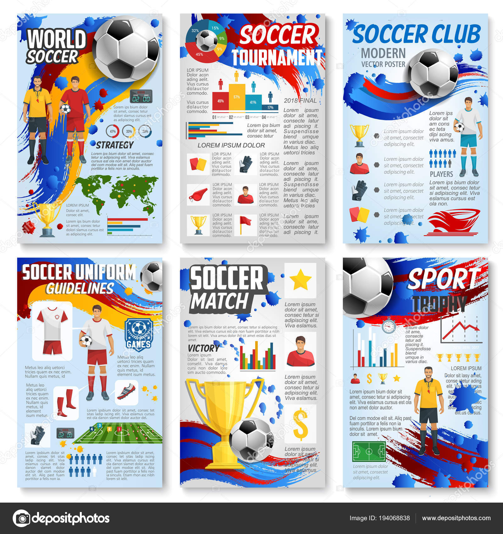 Soccer sport game infographic with football match Stock Vector Image by ...