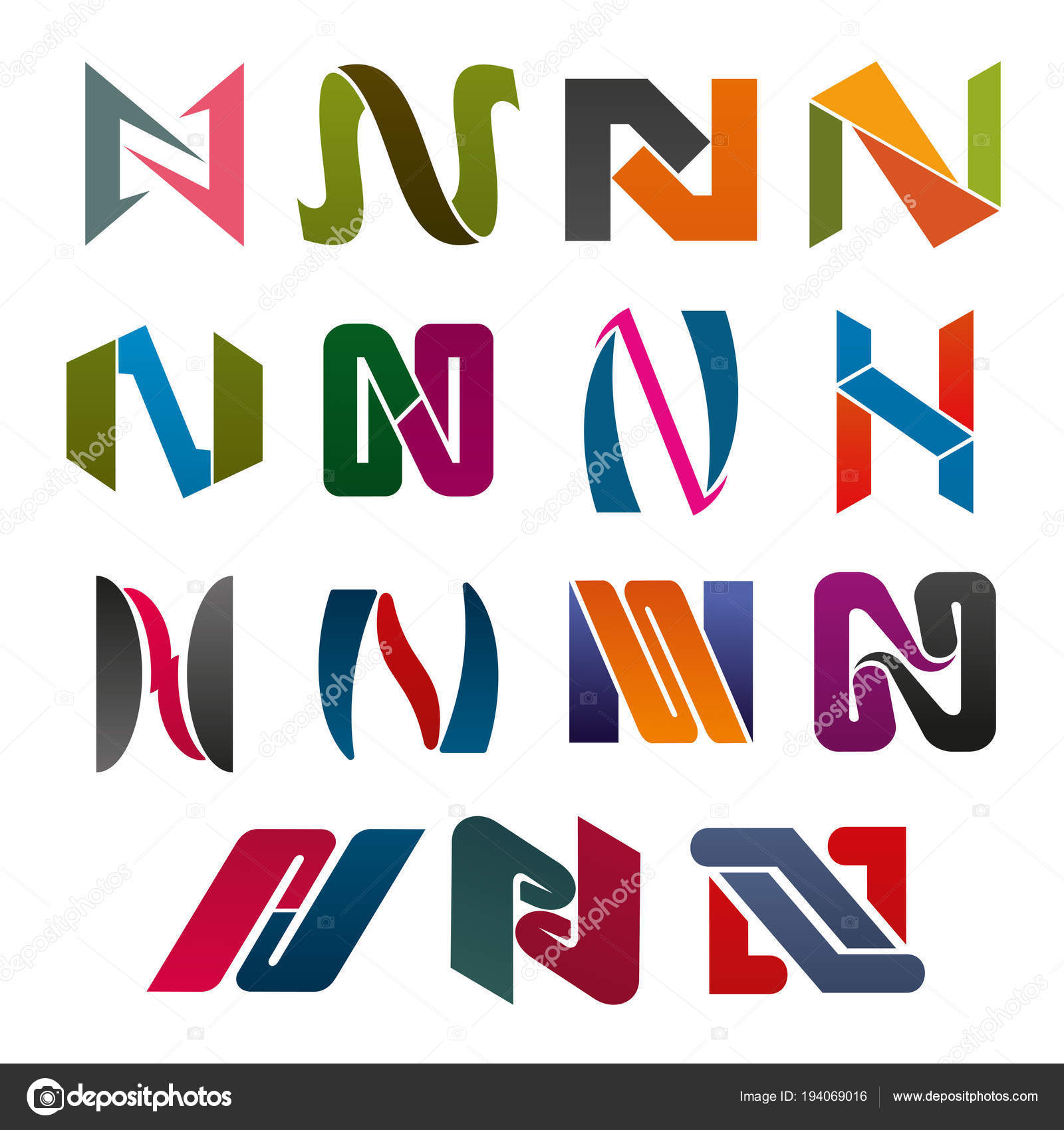 Corporate identity letter N icon for business card Stock Vector Image ...