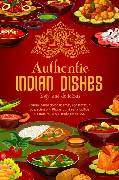 Indian food cuisine dishes, restaurant menu cover Stock Vector Image by ...