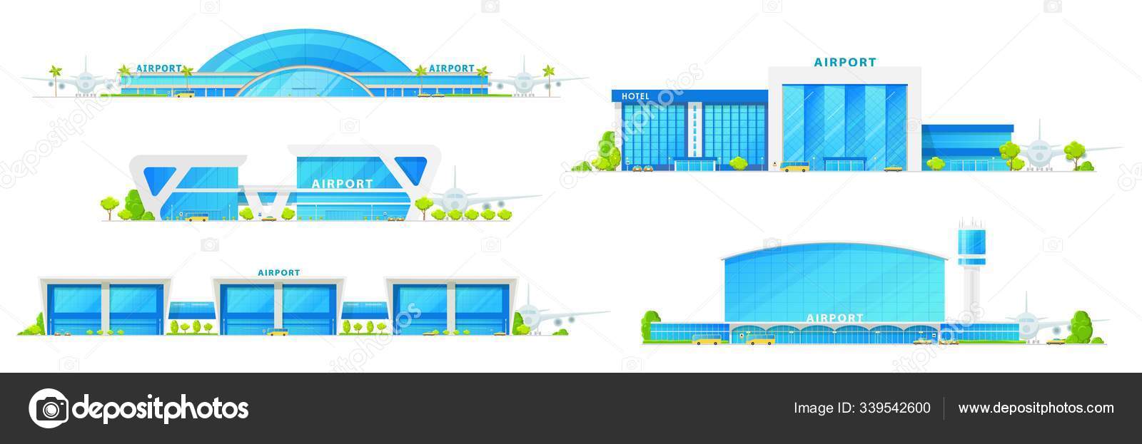 Modern airport, passenger terminal buildings Stock Vector by ...