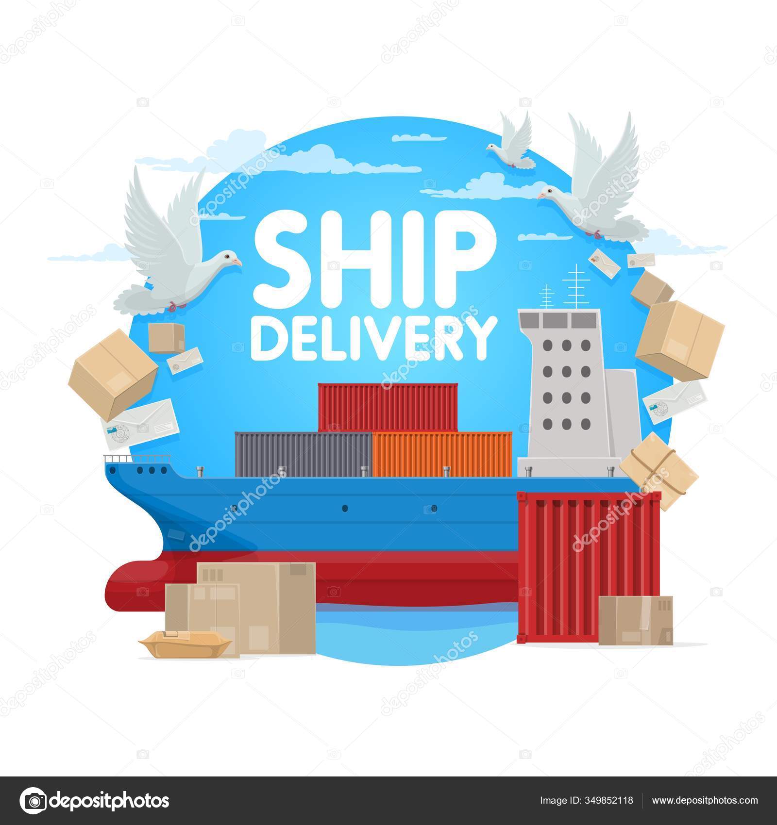 Mail Delivery Post Office Shipping Logistics Maritime Ship Transport ...