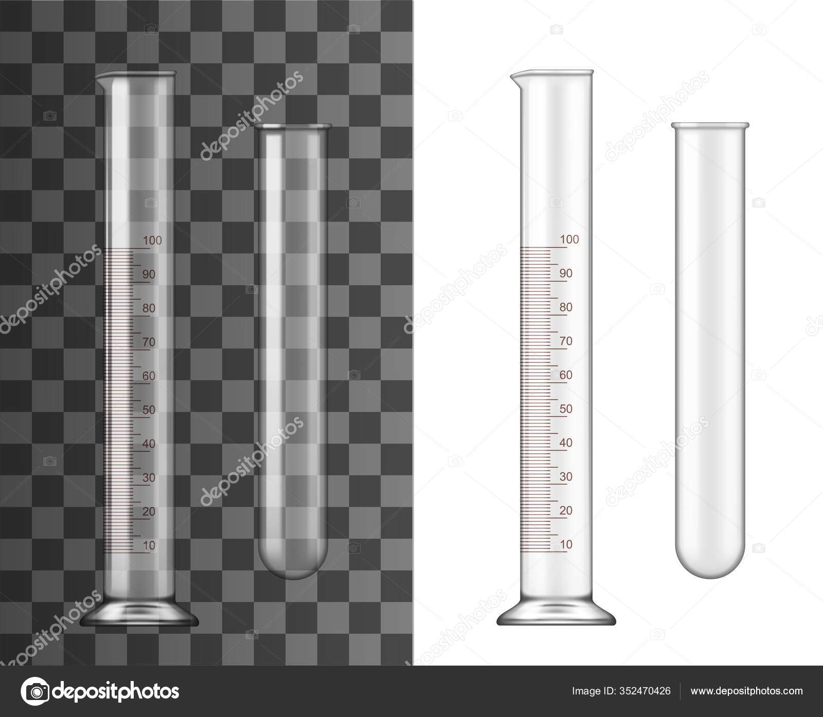 Glass Test Tubes Chemistry Realistic Flasks Isolated Vector Transparent ...