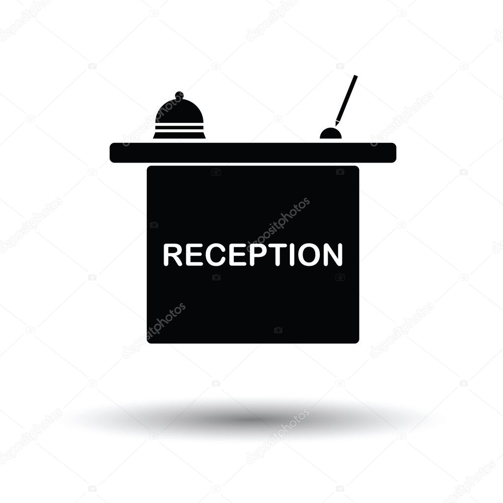 Hotel Reception Icon Premium Vector | Hotel Reception Vector Icon Can