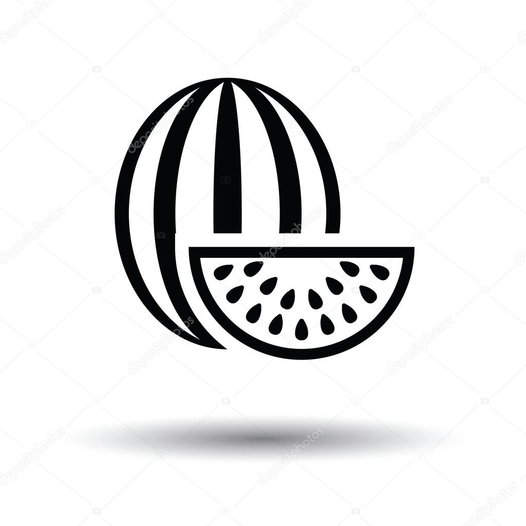 Watermelon icon with shadow design — Stock Vector © angelp #126746716