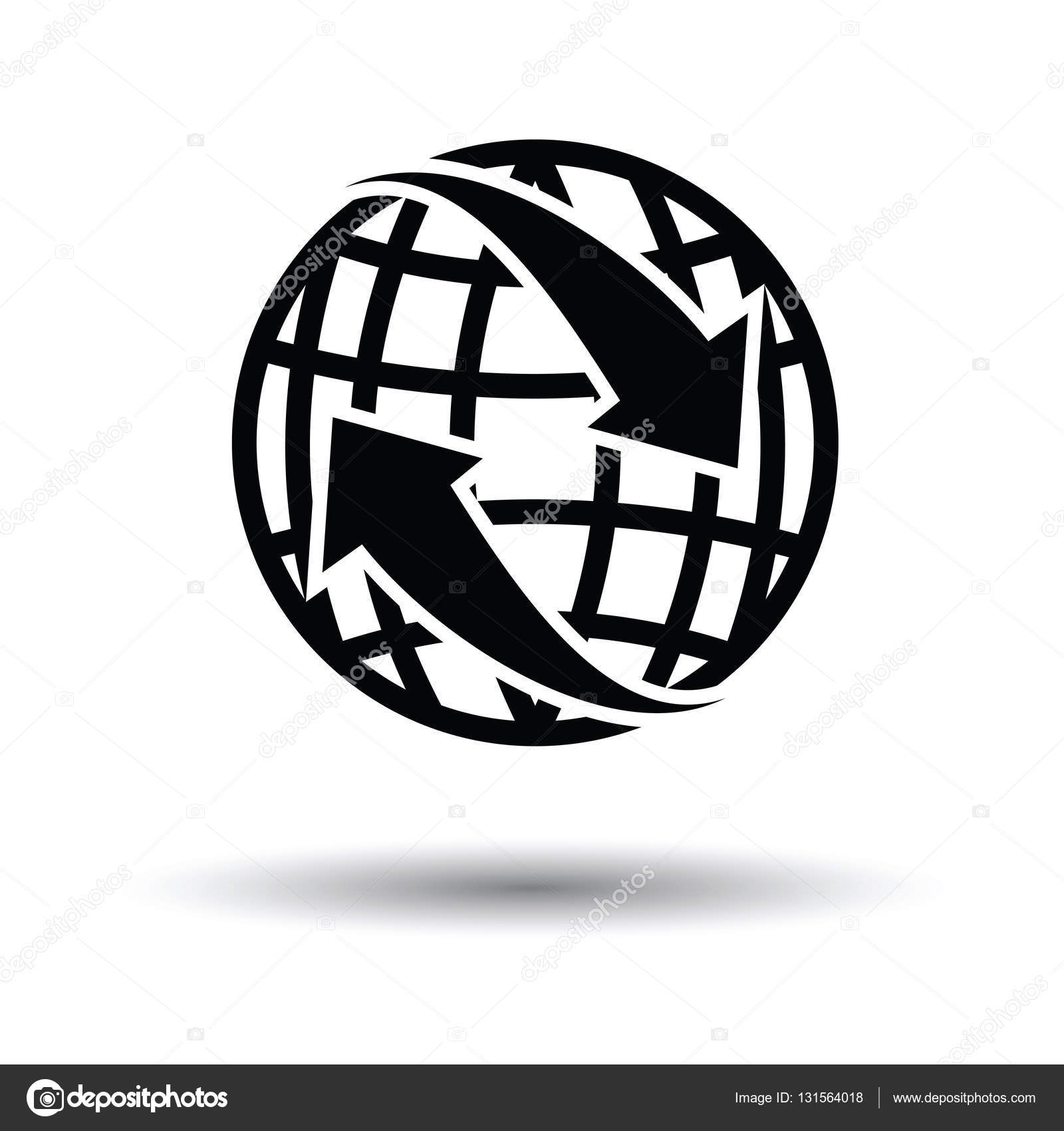 Globe with arrows icon Stock Vector Image by ©angelp #131564018