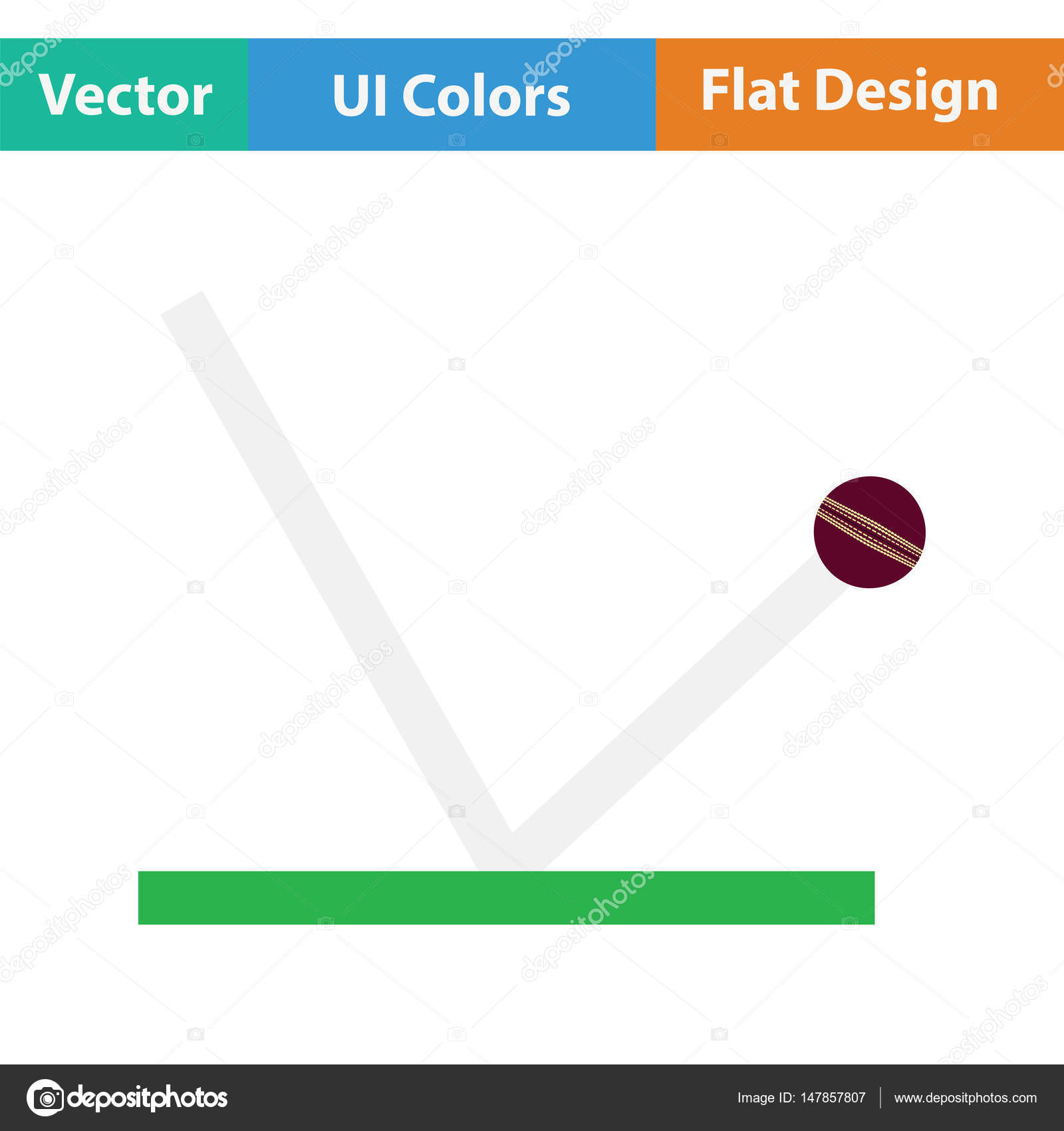 Cricket ball trajectory icon — Stock Vector © angelp #147857807