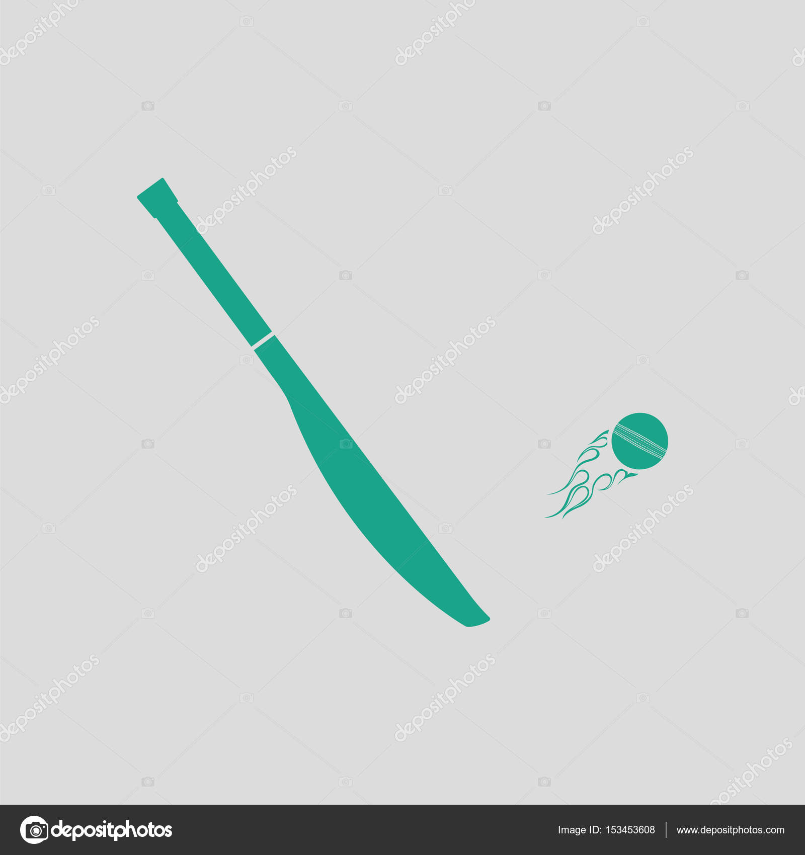 Cricket bat icon Stock Vector by ©angelp 153453608