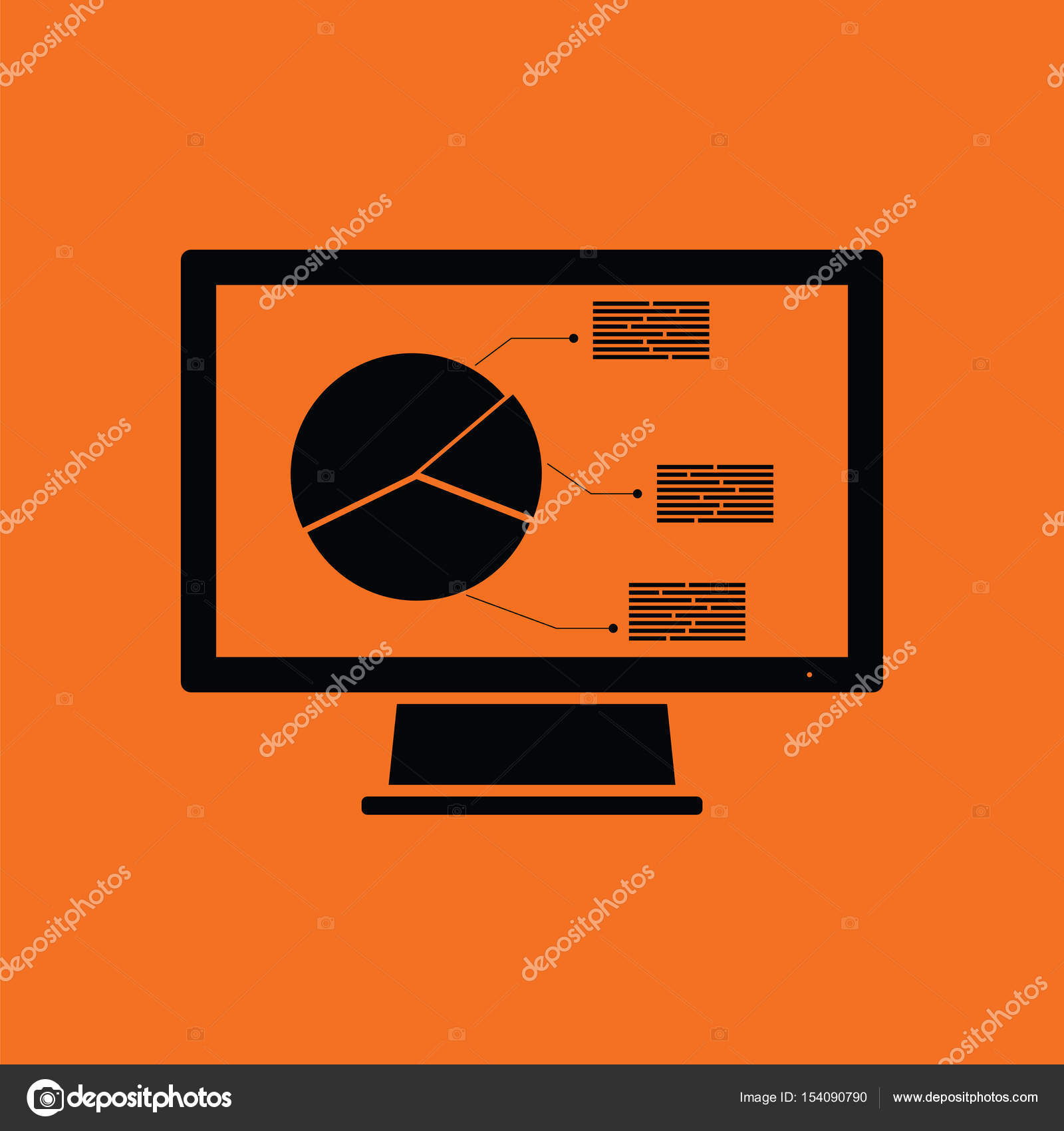Monitor with analytics diagram icon Stock Vector Image by ©angelp ...