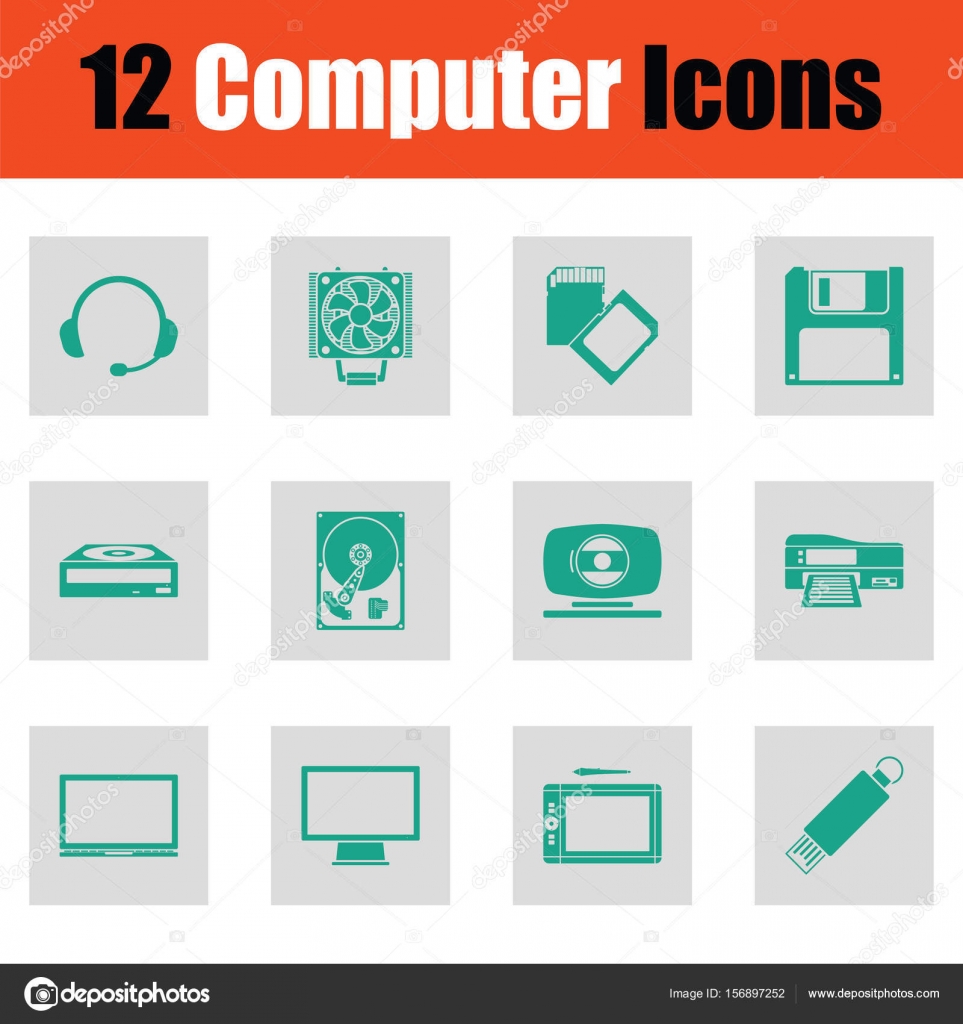 Conjunto de iconos de ordenador Vector de stock por ©angelp 156897252