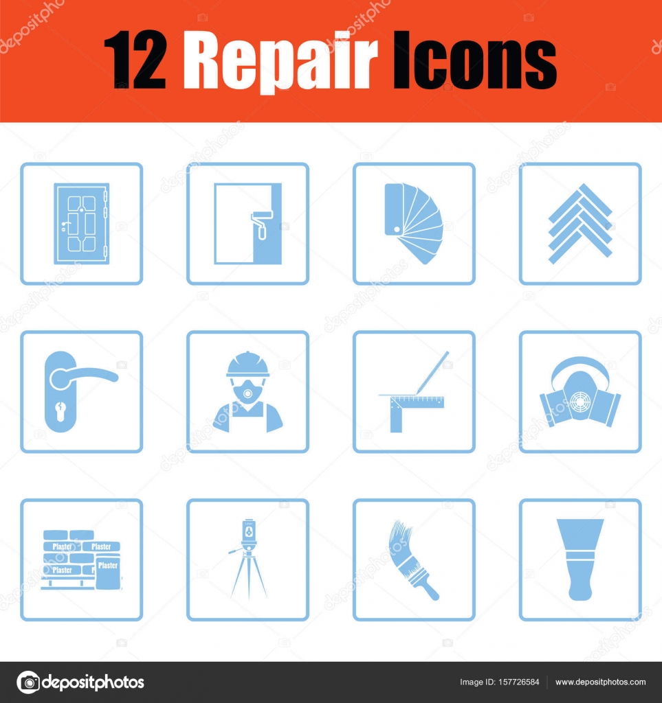 Set of flat repair icons — Stock Vector © angelp #157726584