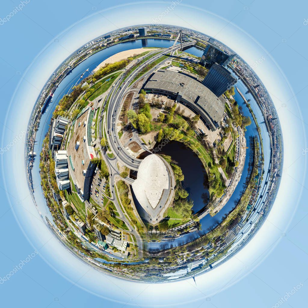 Little planet 360 degree sphere — Stock Photo © amoklv #165675774