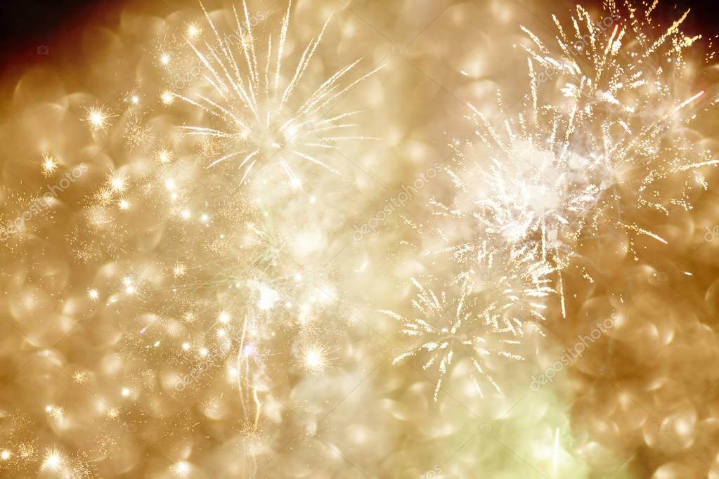 Abstract holiday background with fireworks and stars — Stock Photo ...