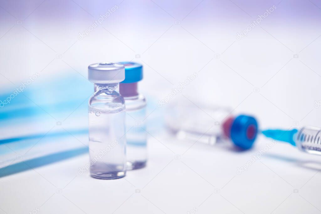 Inyección de vacunas y jeringas para la prevención, inmunización y ...