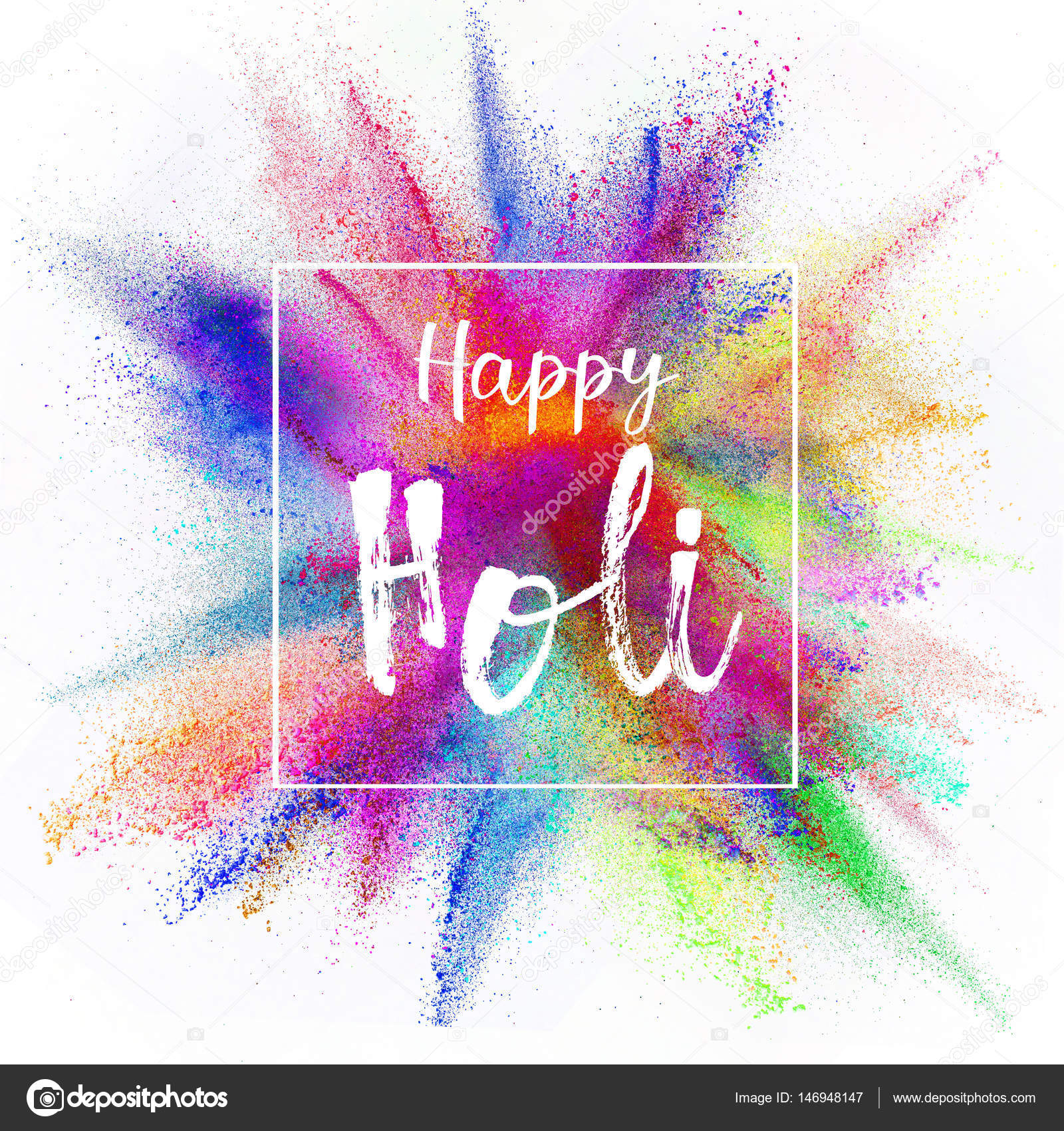 Colored powder explosion on white background. Stock Illustration by ...