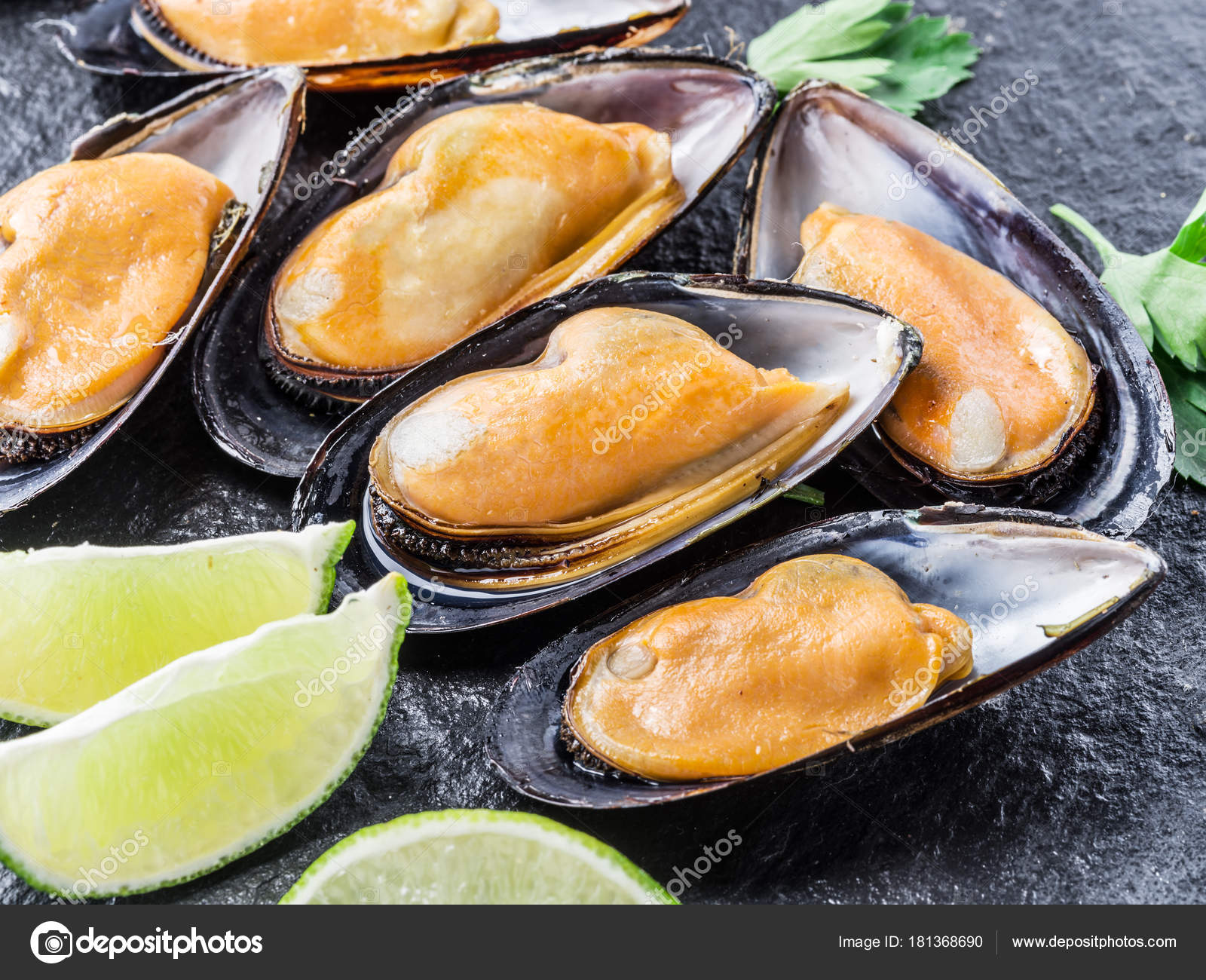 Mussels on the graphite background. Stock Photo by ©Valentyn_Volkov ...