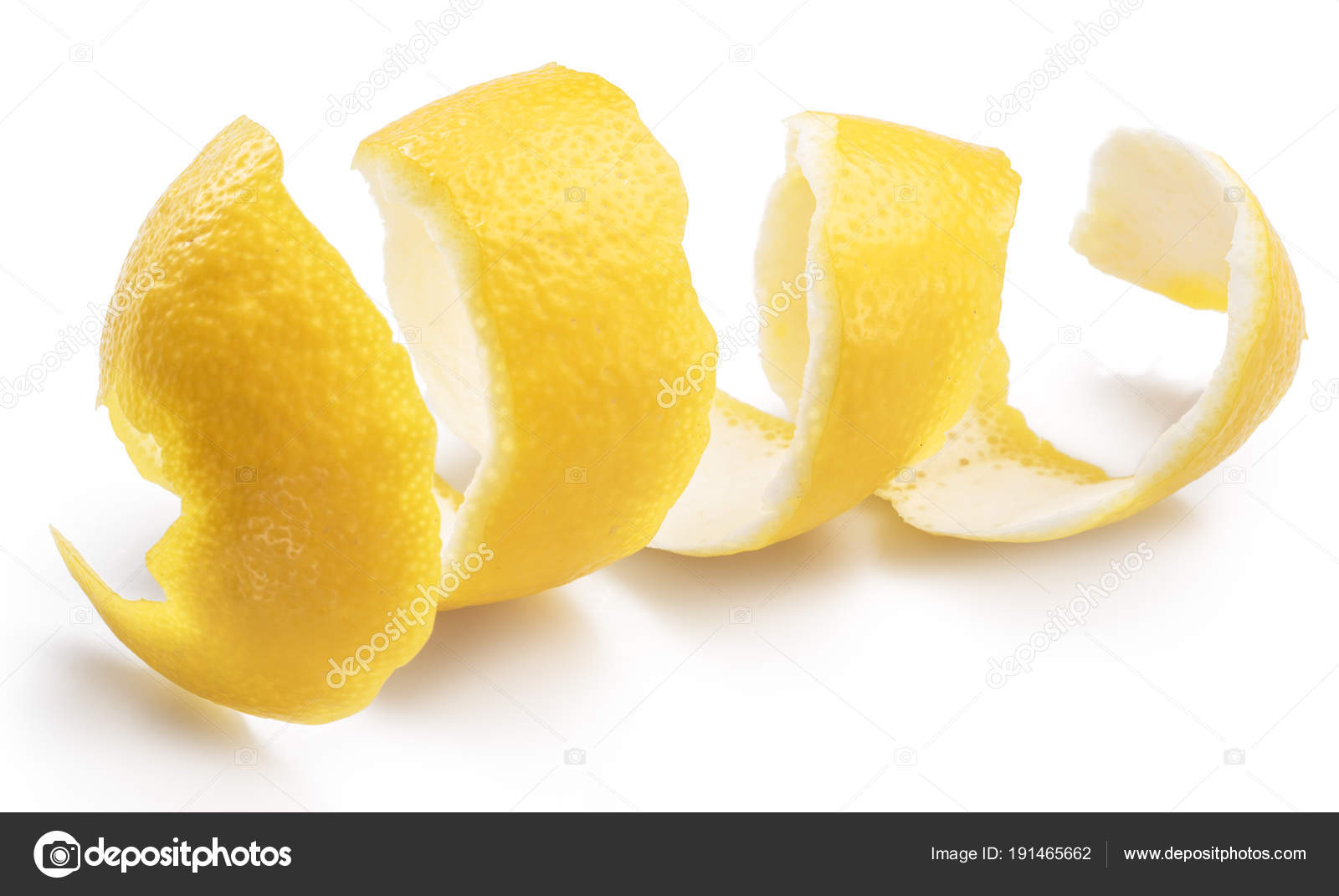 Lemon peel or lemon twist on white background. Close-up. ⬇ Stock Photo ...