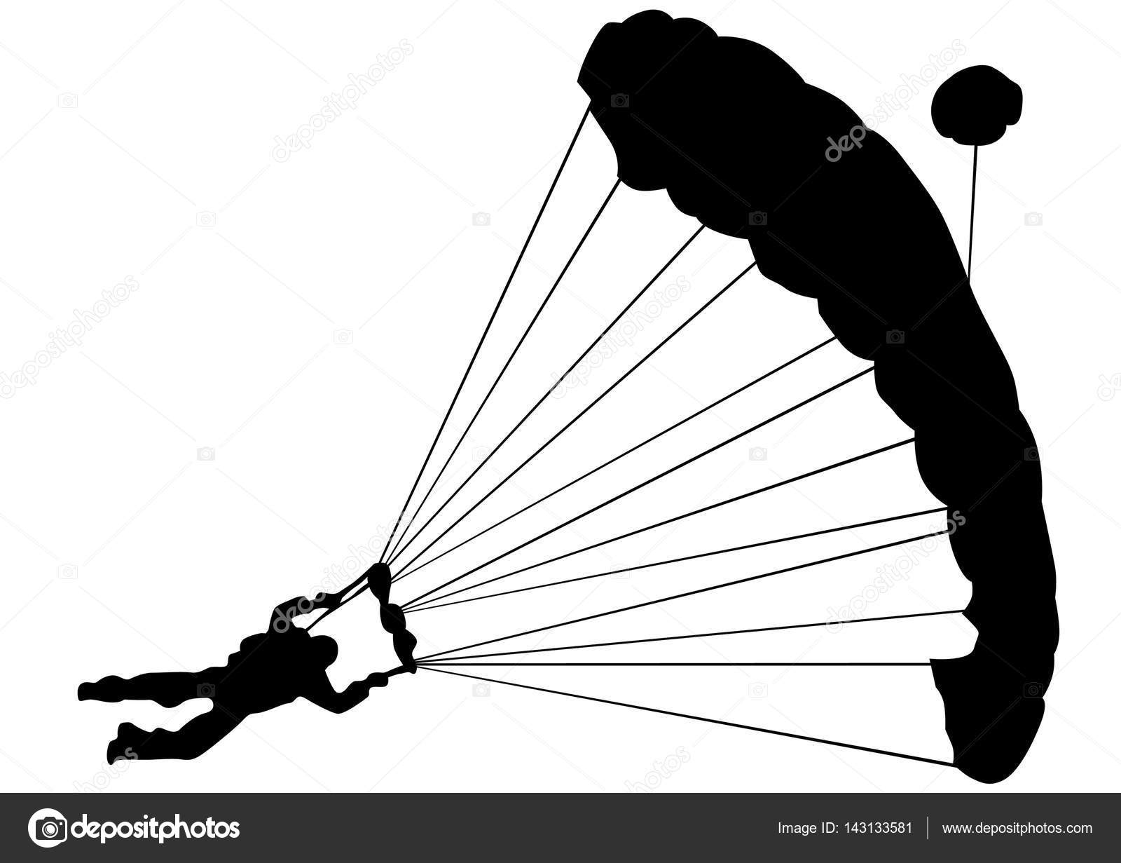 Man on parachute one Stock Vector by ©grynold 143133581