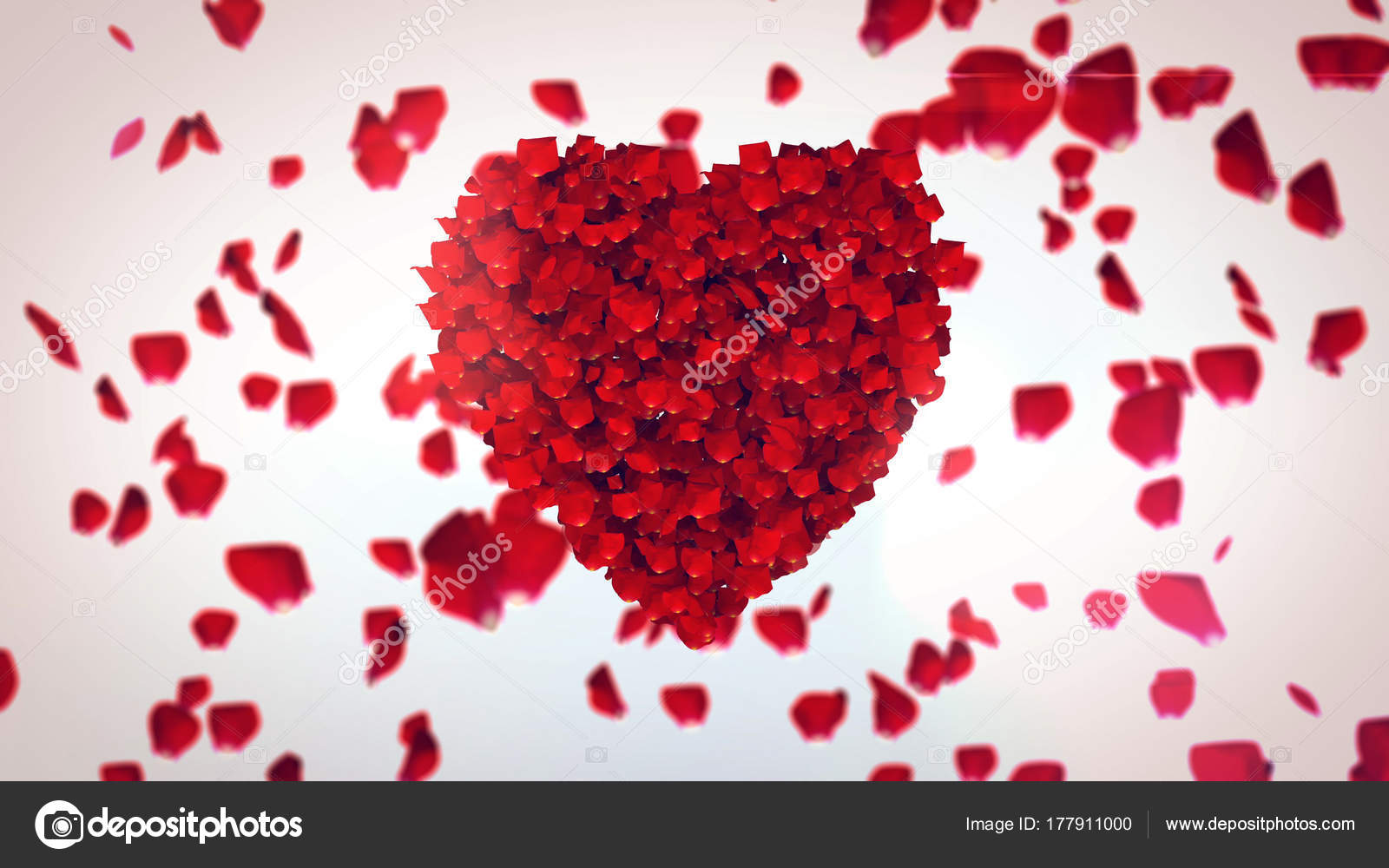 Flying Rose Petals Making Heart Stock Photo by ©klss777 177911000