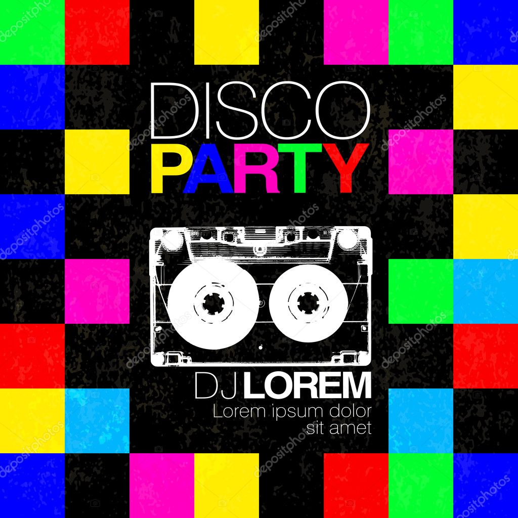 Disco poster with audiocassette Stock Vector Image by ©pashabo #127263954
