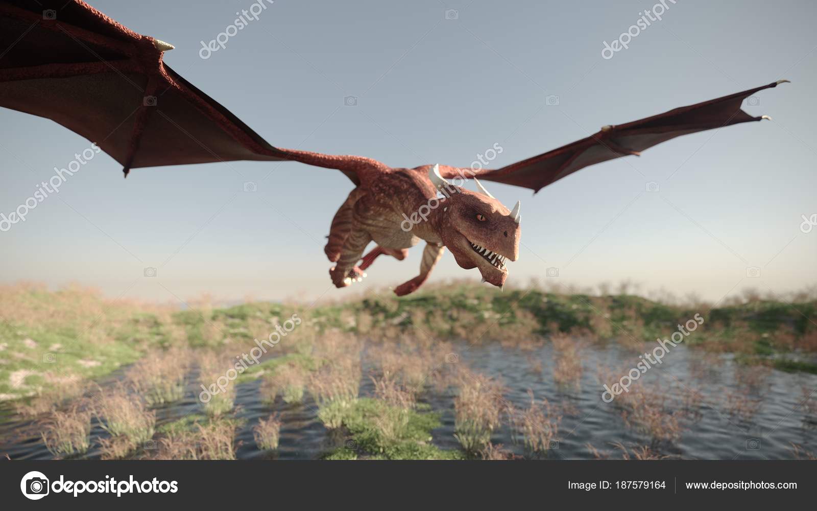 Red Dragon In Flight