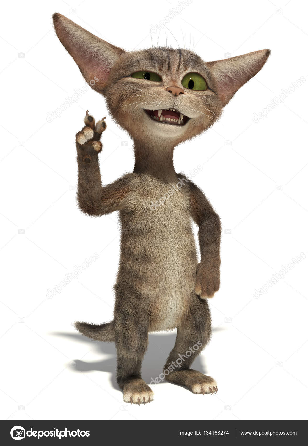 Smiling cat waving hand — Stock Photo © zhevelev #134168274