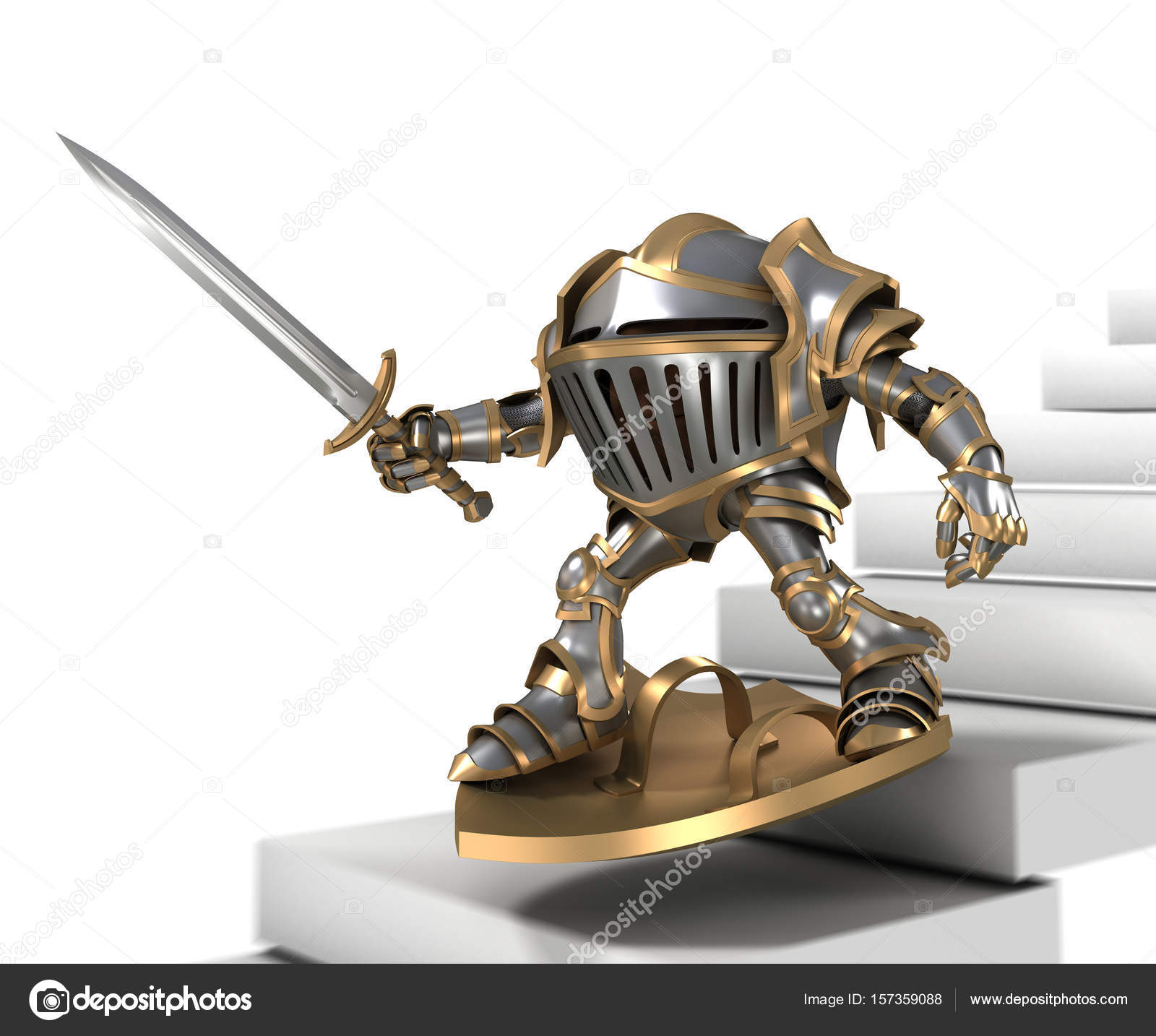 Funny cartoon knight — Stock Photo © zhevelev #157359088