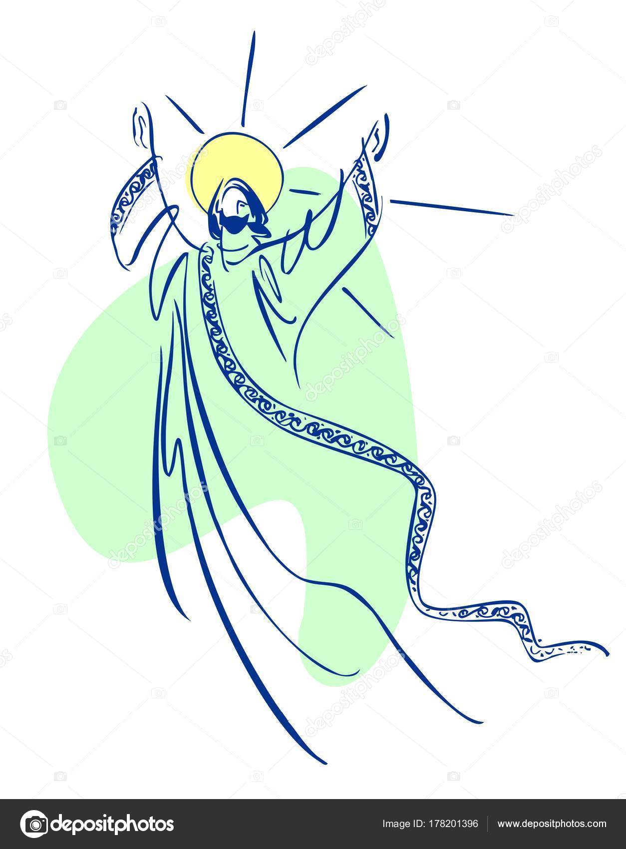 Jesus Rising To Heaven Drawing