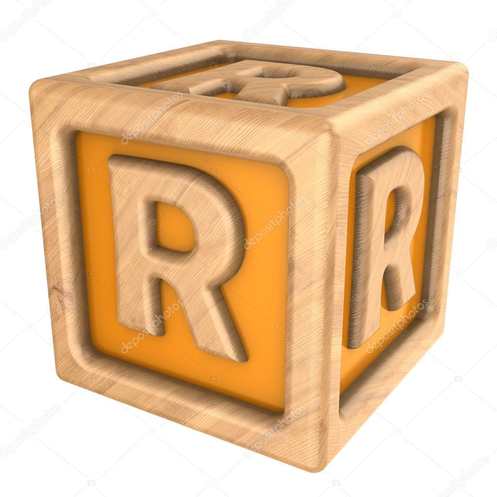 Toy cube with letter r — Stock Photo © mmaxer #125843588