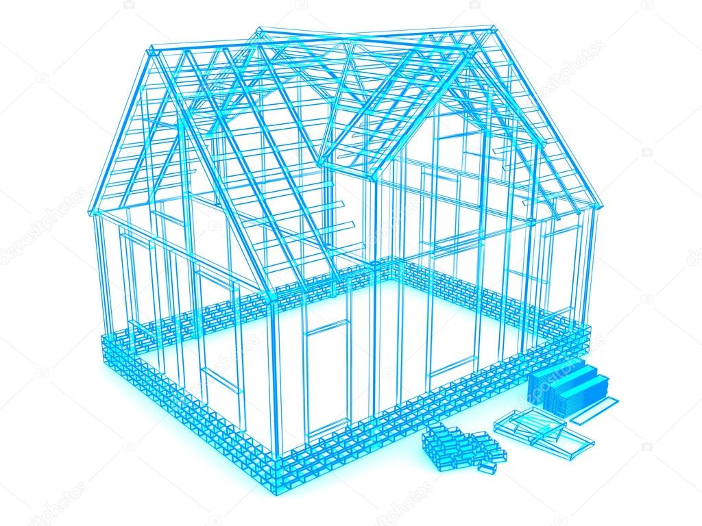 House construction frame — Stock Photo © mmaxer #126476854