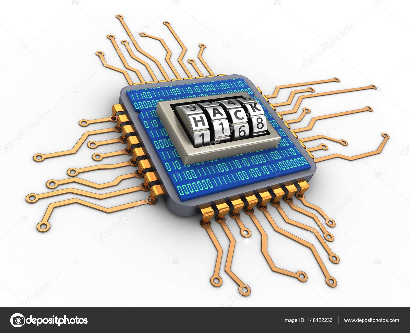 3d microchip with code dial and binary code Stock Photo by ©mmaxer ...
