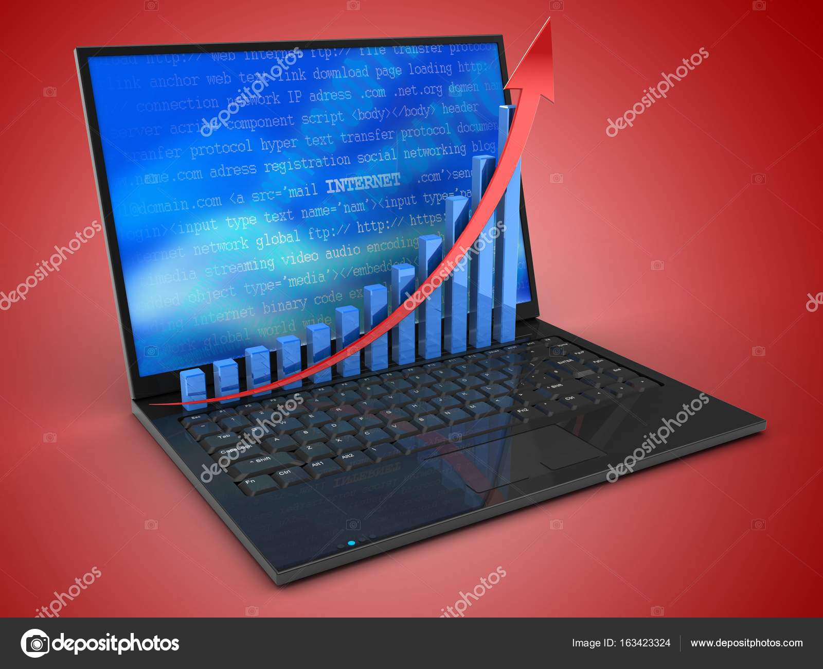 Illustration of laptop computer Stock Photo by ©mmaxer 163423324