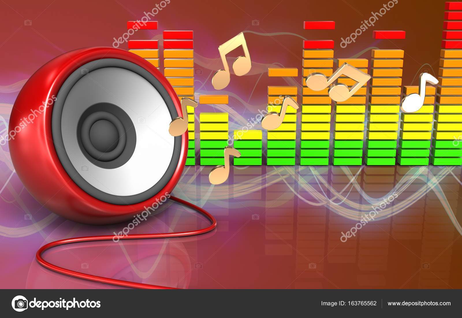 Speaker over red sound wave Stock Illustration by ©mmaxer #163765562