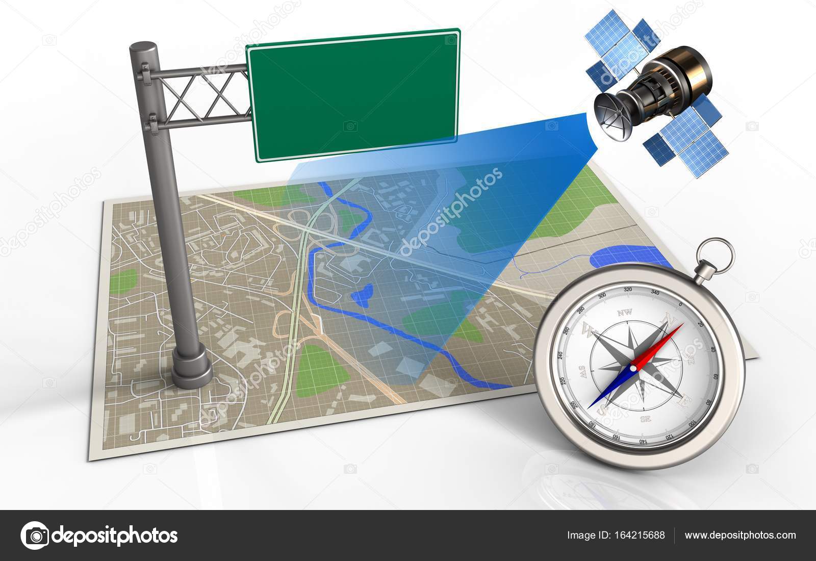 Illustration of map with index sign Stock Photo by ©mmaxer 164215688